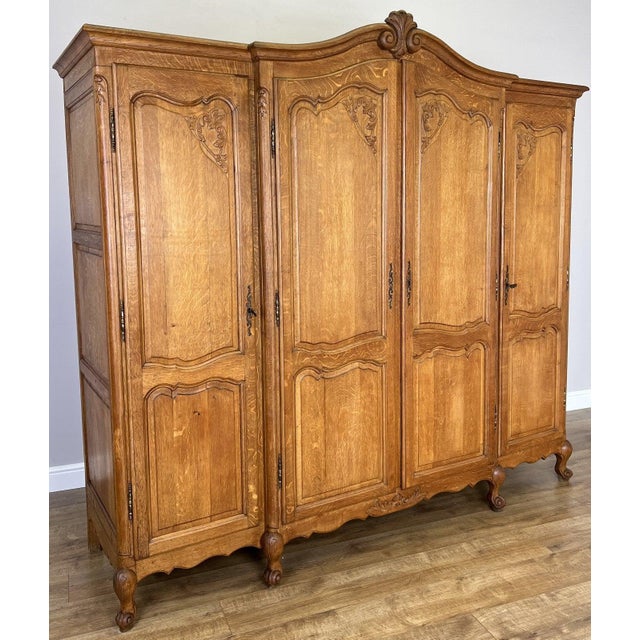Vintage French Louis XVI Style Wardrobe in Oak | Chairish