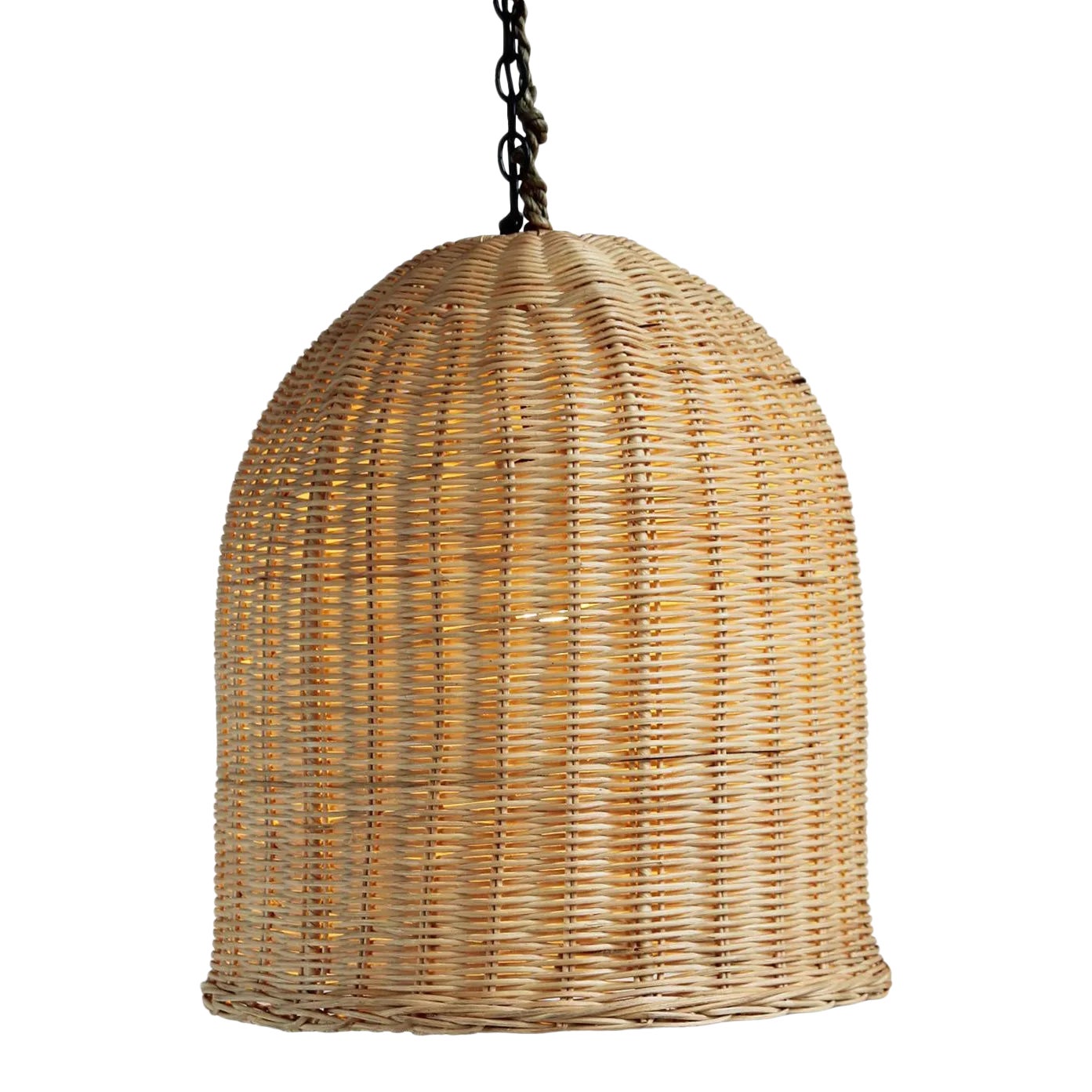 Raw Wicker Dome Lantern | Chairish