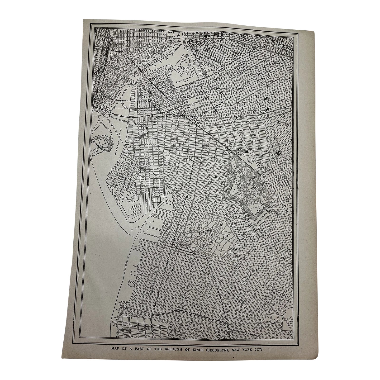 Antique 1920s Brooklyn New York City Map | Chairish