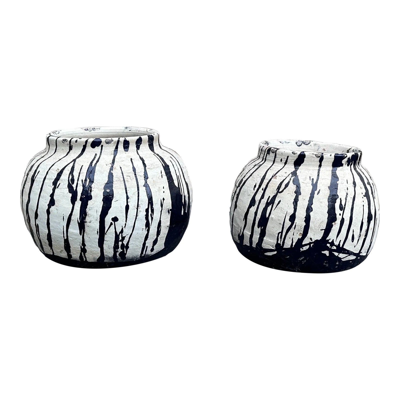 Pair Turkish Drippy Pots | Chairish