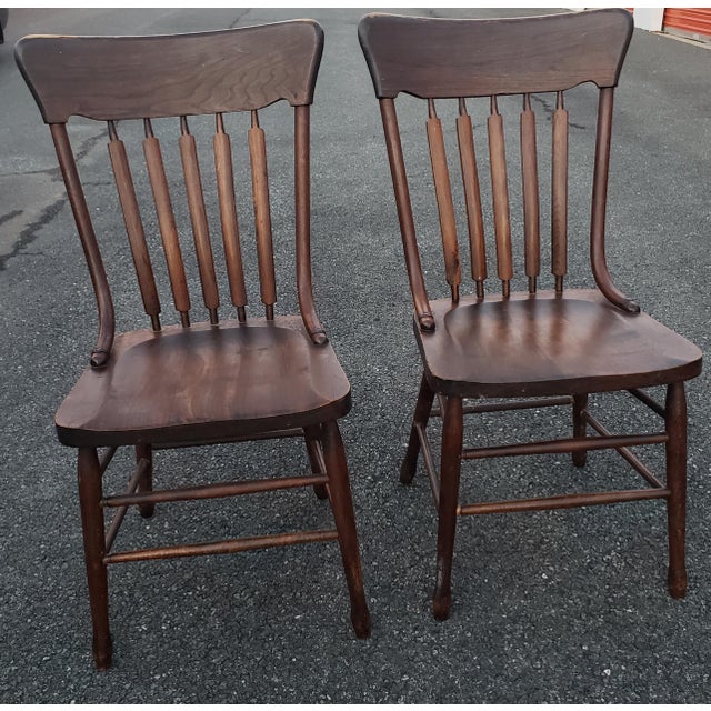 Mid 20th Century Murphy Furniture Early American Walnut Side Chairs, a ...