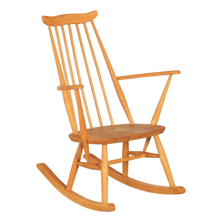 Mid-Century Modern Elm and Beech Rocking Chair from Ercol, 1960s | Chairish