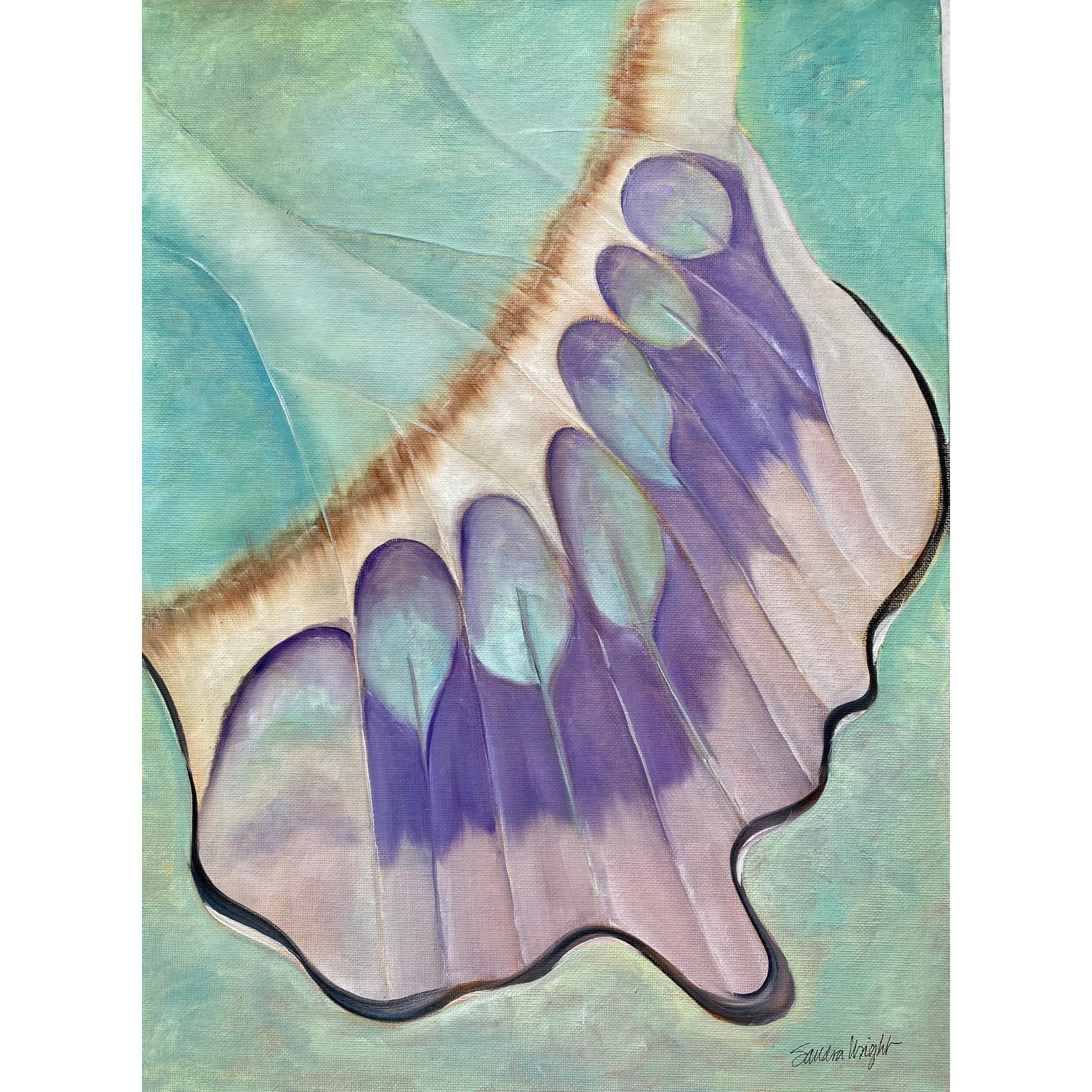 “Wing” Contemporary Original Oil Painting by Sandra Wright | Chairish