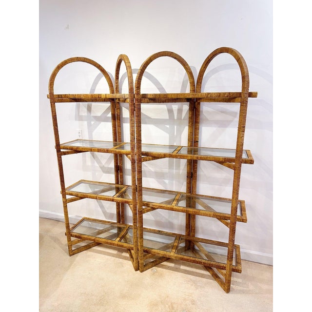 Rattan Wrapped Folding Shelf | Chairish