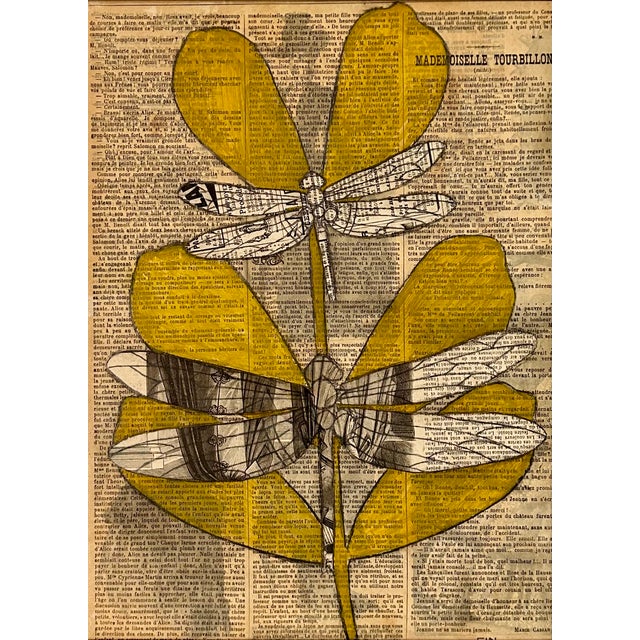Original Boho Chic Collage "French Dragonflies", Signed by Artist ...