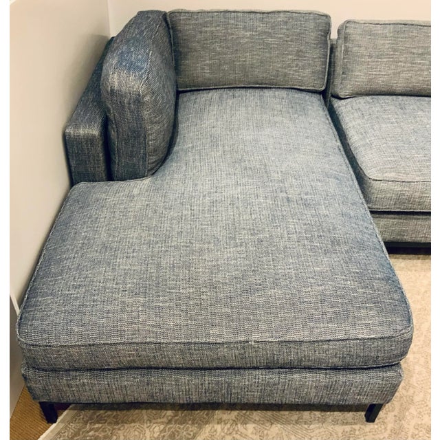Modern Two Piece Blue Gray Sectional Sofa Chairish