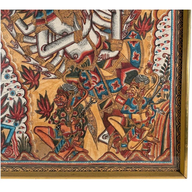 Balinese Kamasan Painting, "Burning of the God of Love, Samaradahan", C ...