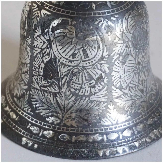 Indian Mughal Silver Inlaid Bidri Spittoon (Peekdaan/Yhookadaan) | Chairish