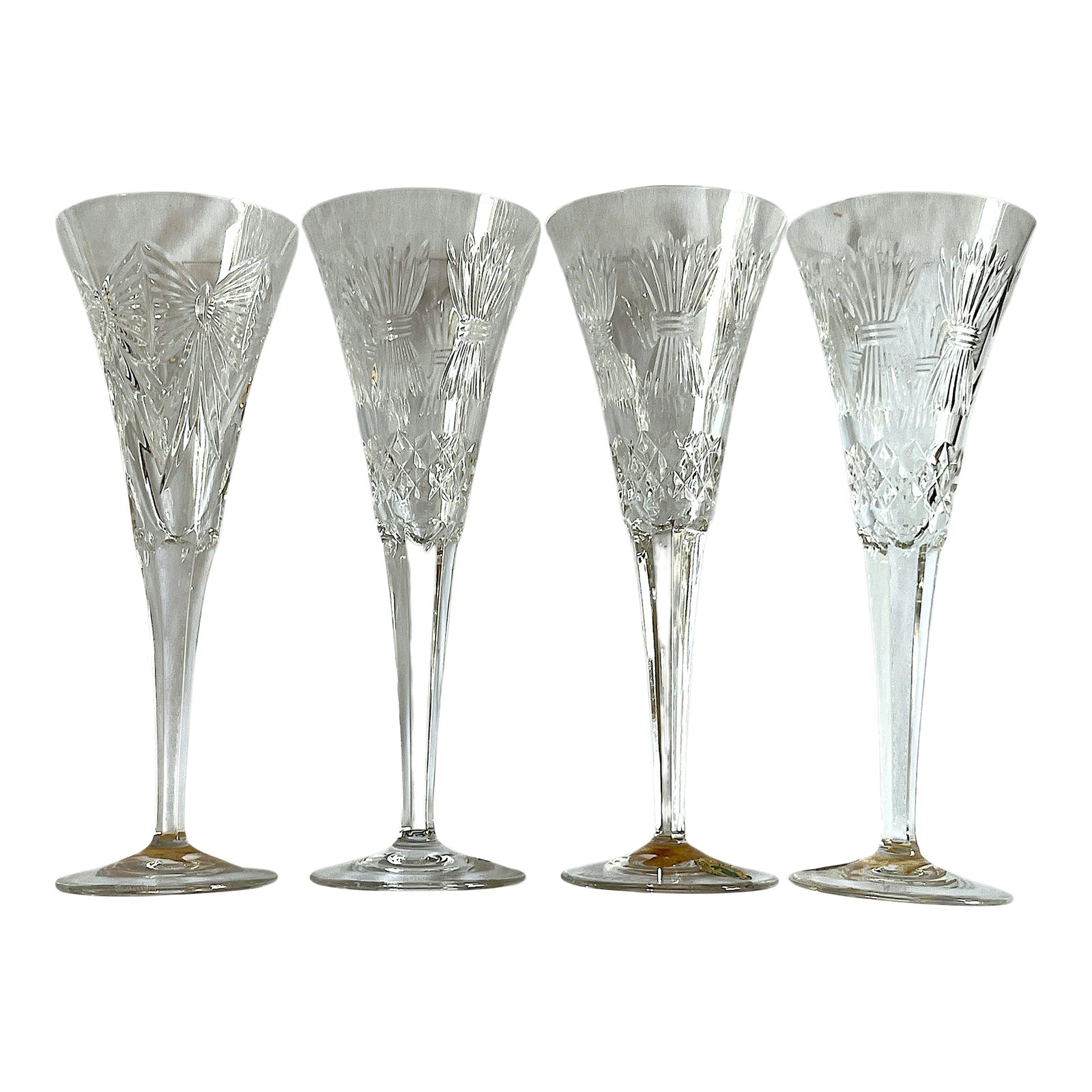Set of 4 Waterford Crystal Millennium Champagne Flutes – Hand-Cut ...