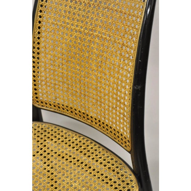 Mid 20th Century Vintage Ligna Bentwood Black Ebonized Cane Bistro Side ...