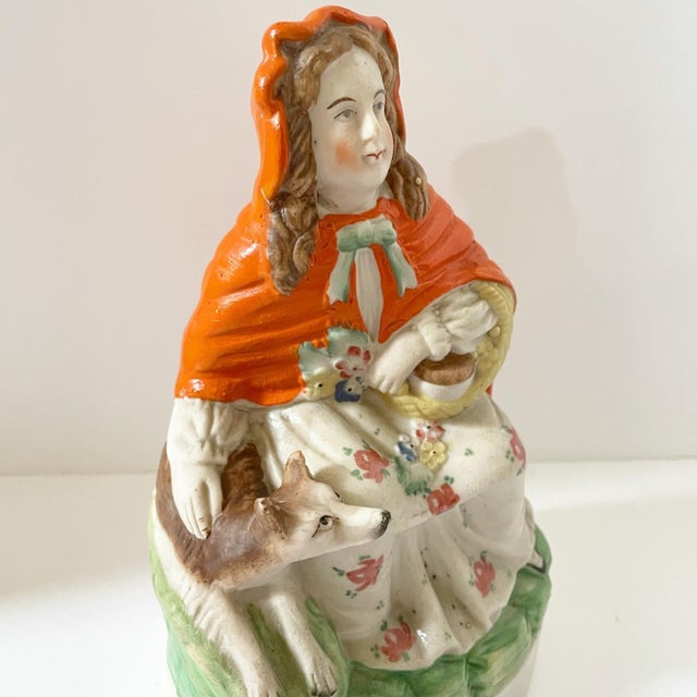 1870 Bisque Figure of Little Red Riding Hood | Chairish