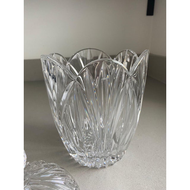2000s Wyndham Block Lead Crystal Scalloped Edges Ice Bucket With Lid ...