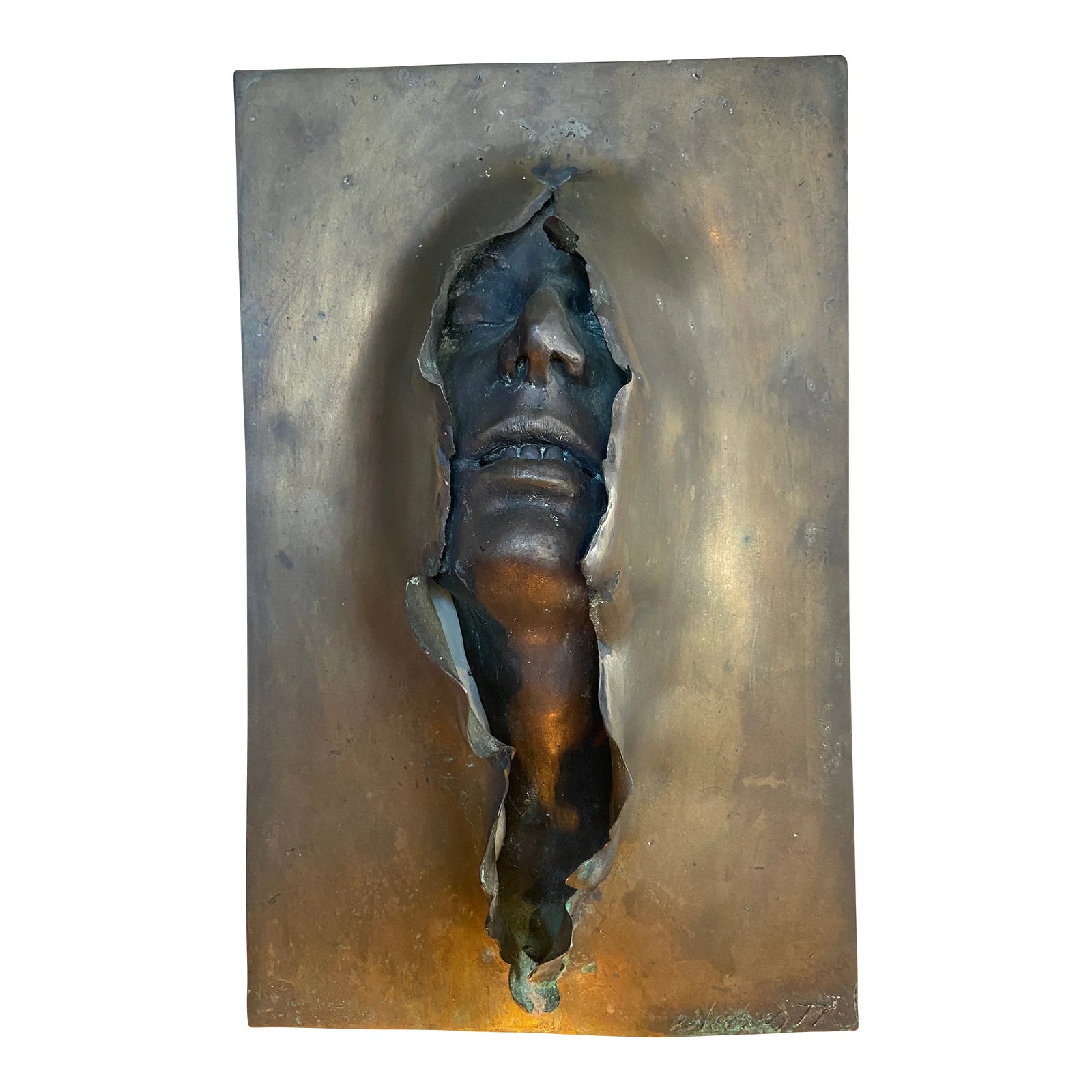 1970s William Ludwig Bronze Wall Sculpture | Chairish