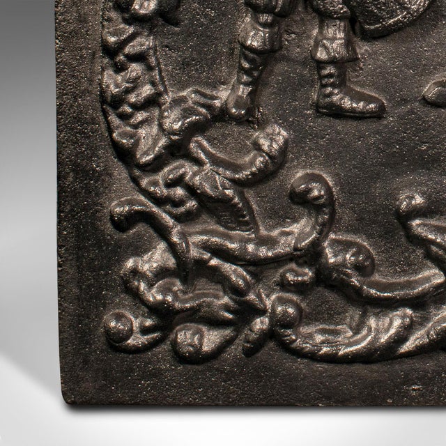 1850s Antique Victorian English Cast Iron Relief Fire Back | Chairish