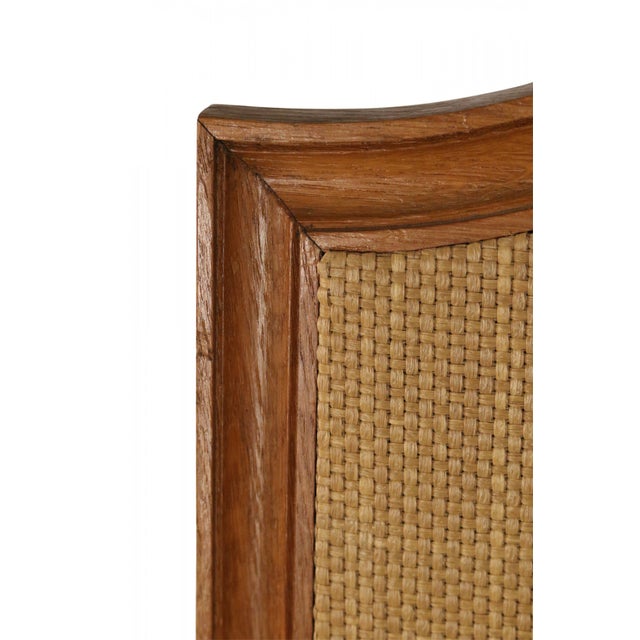 Mid-Century French Five Fold Oak and Rattan Screen | Chairish