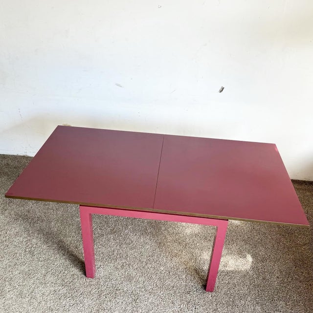 Postmodern Purple Lacquer Laminate Extendable Card/Dining Table With ...