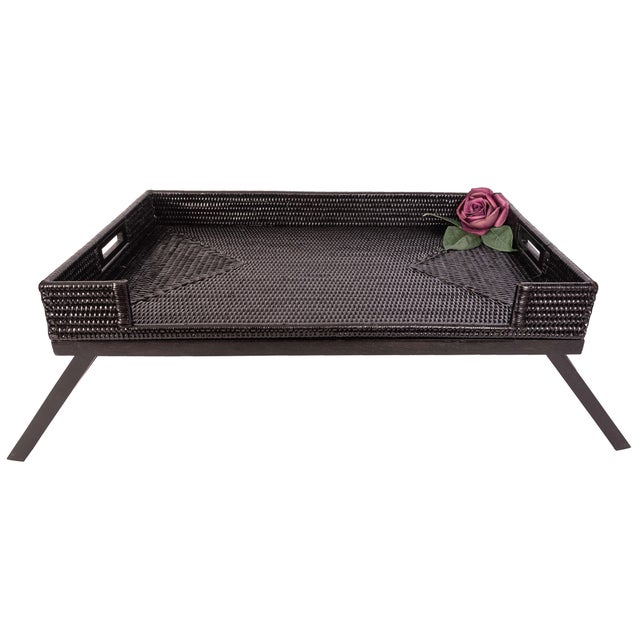 Artifacts Rattan Breakfast Tray/Table | Chairish