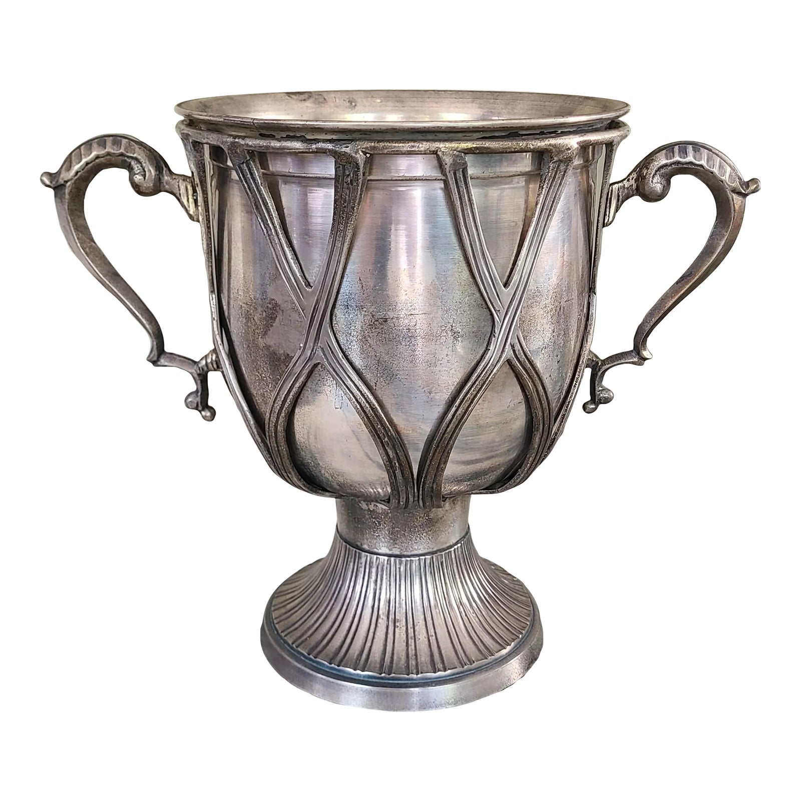 Vintage English Silver Plated Trophy Ice Bucket or Jardinière | Chairish