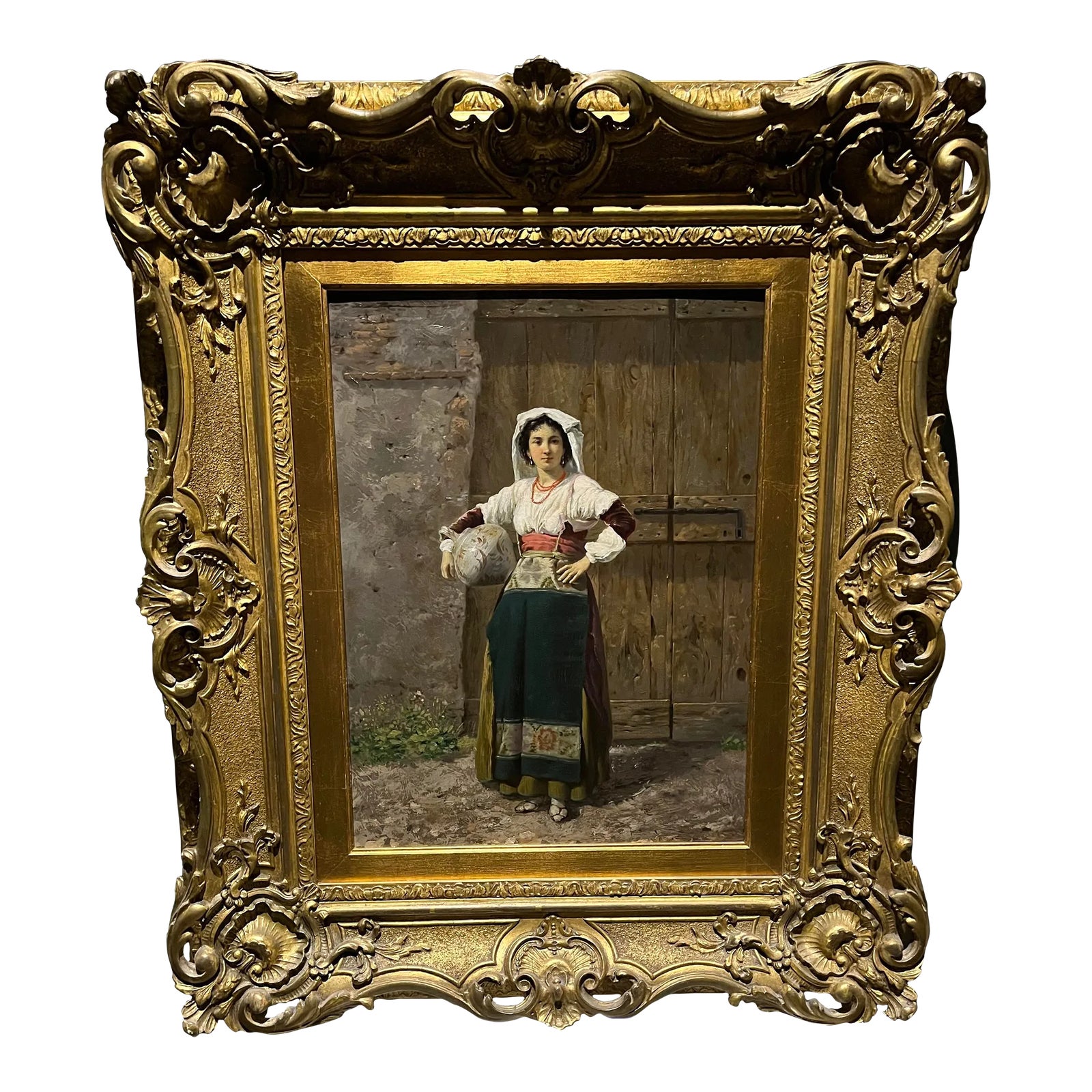 Antique Realist Portrait Oil Painting “The Roman Girl” | Chairish