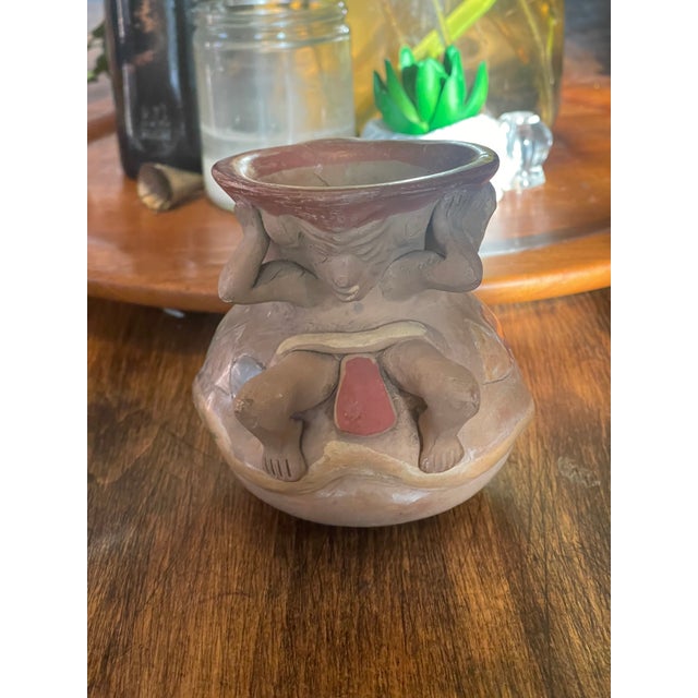 Vintage Aztec Mayan Handcrafted Pottery Pitcher with Snake Handle ...