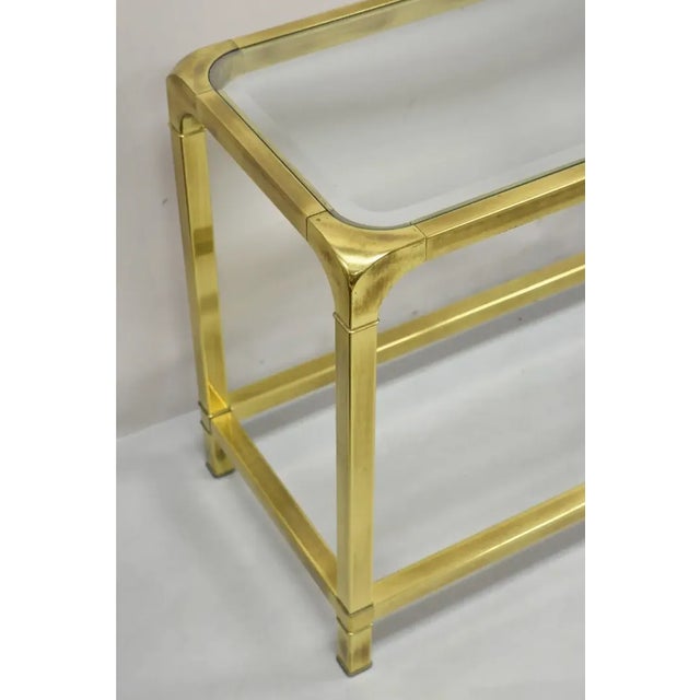 1960s Mastercraft Modern Curved Modern Brass Tube Console Table | Chairish
