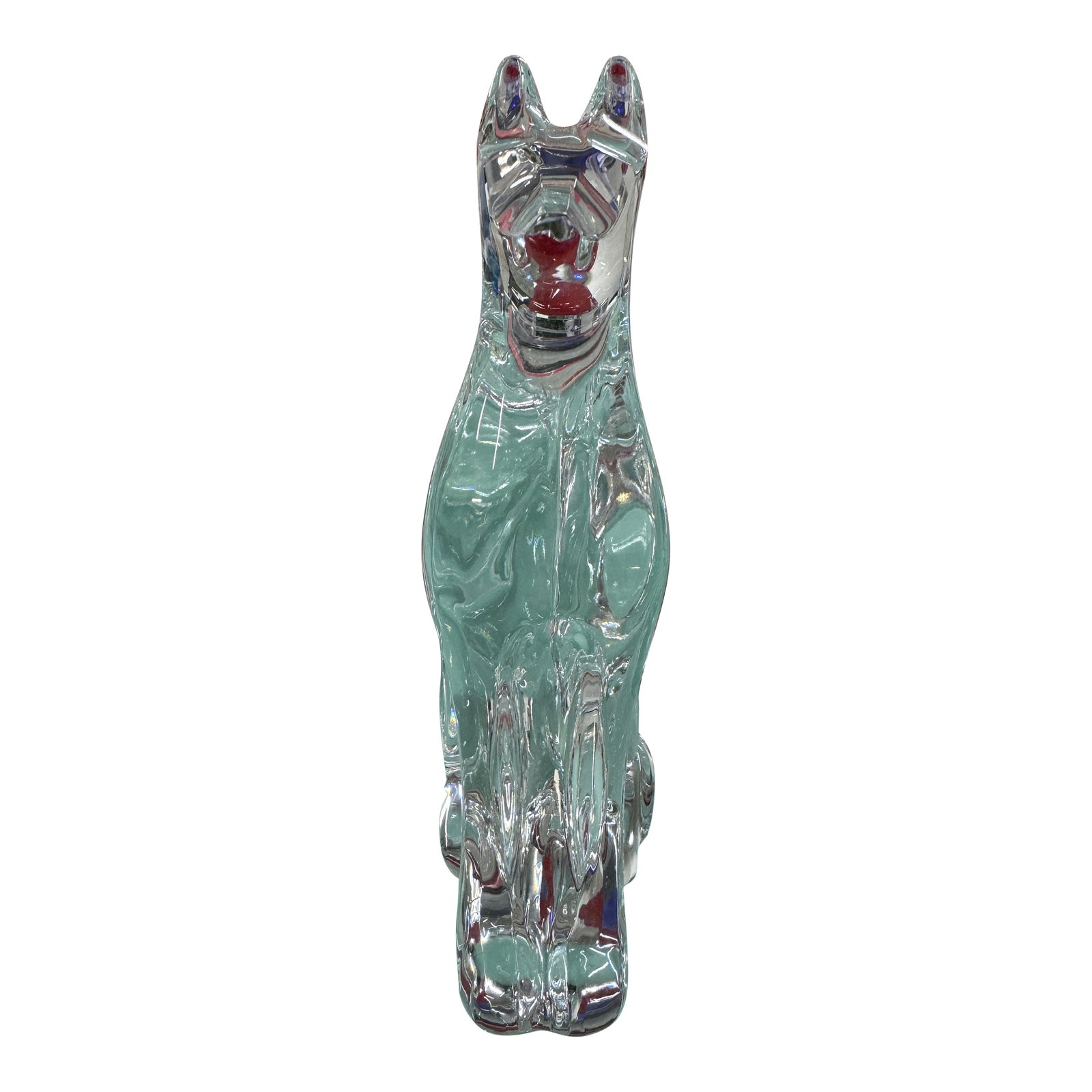 Vintage Baccarat Crystal Egyptian Dog Figurine | Chairish