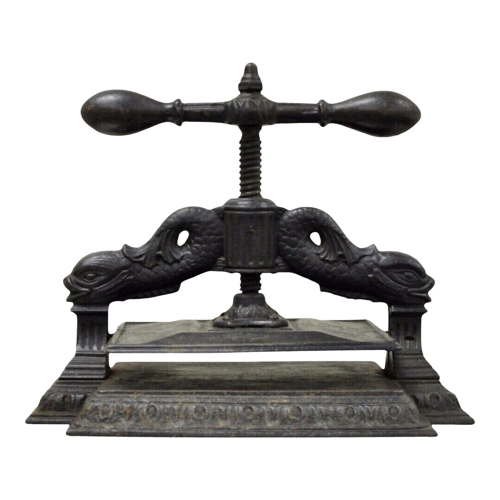 Antique 19th Century Cast Iron Classical Figural Dolphin Victorian Book ...