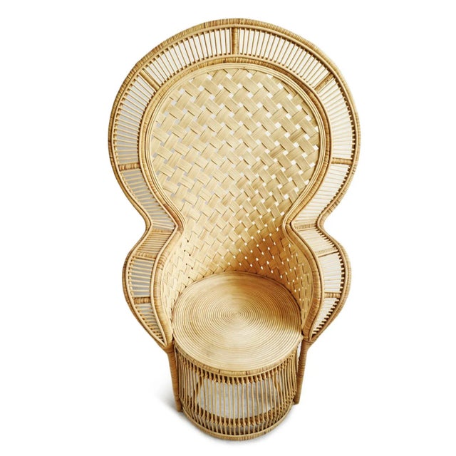 Natural Rattan Basket Fan Chair | Chairish