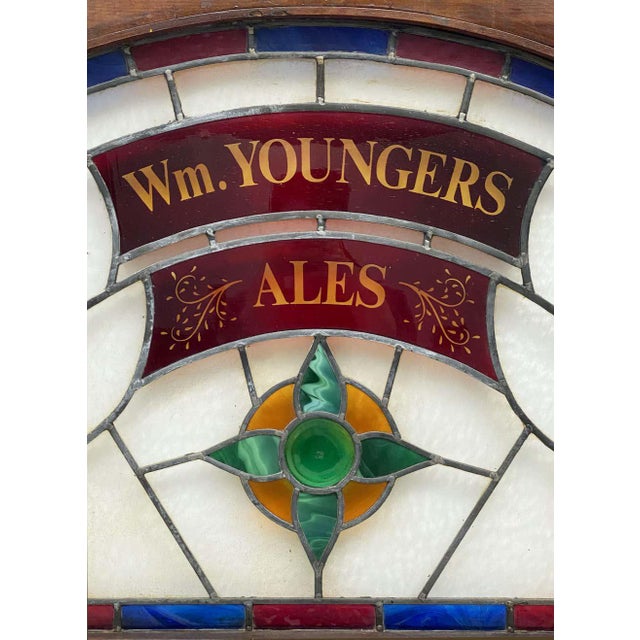Large Wm. Youngers Ales Stained Glass Pub Sign From Scotland | Chairish
