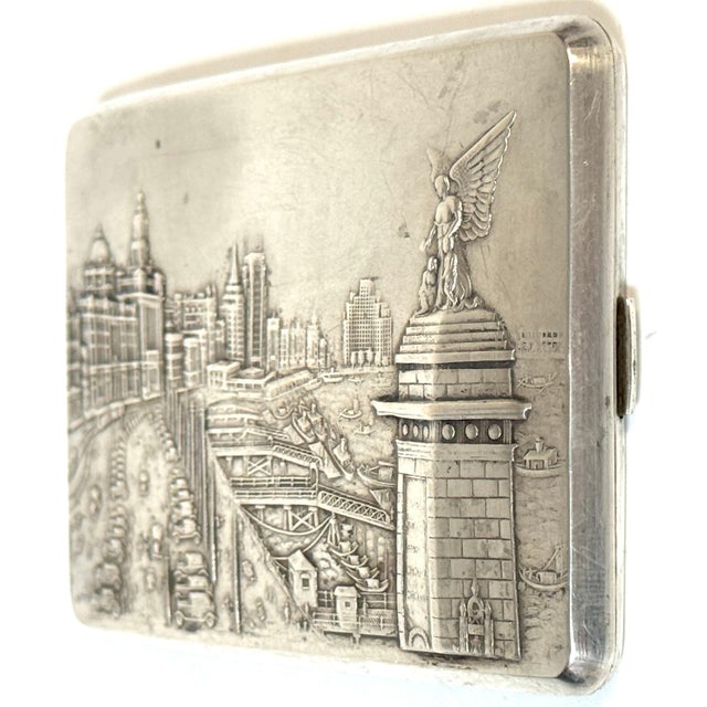 Chinese Export Silver Cigarette Case Depicting the Bund and the Angel ...