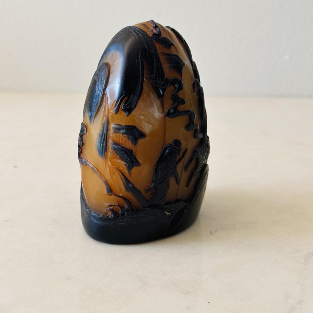 Antique Hand-Carved Chinese Objet Depicting Traditional Figure and ...