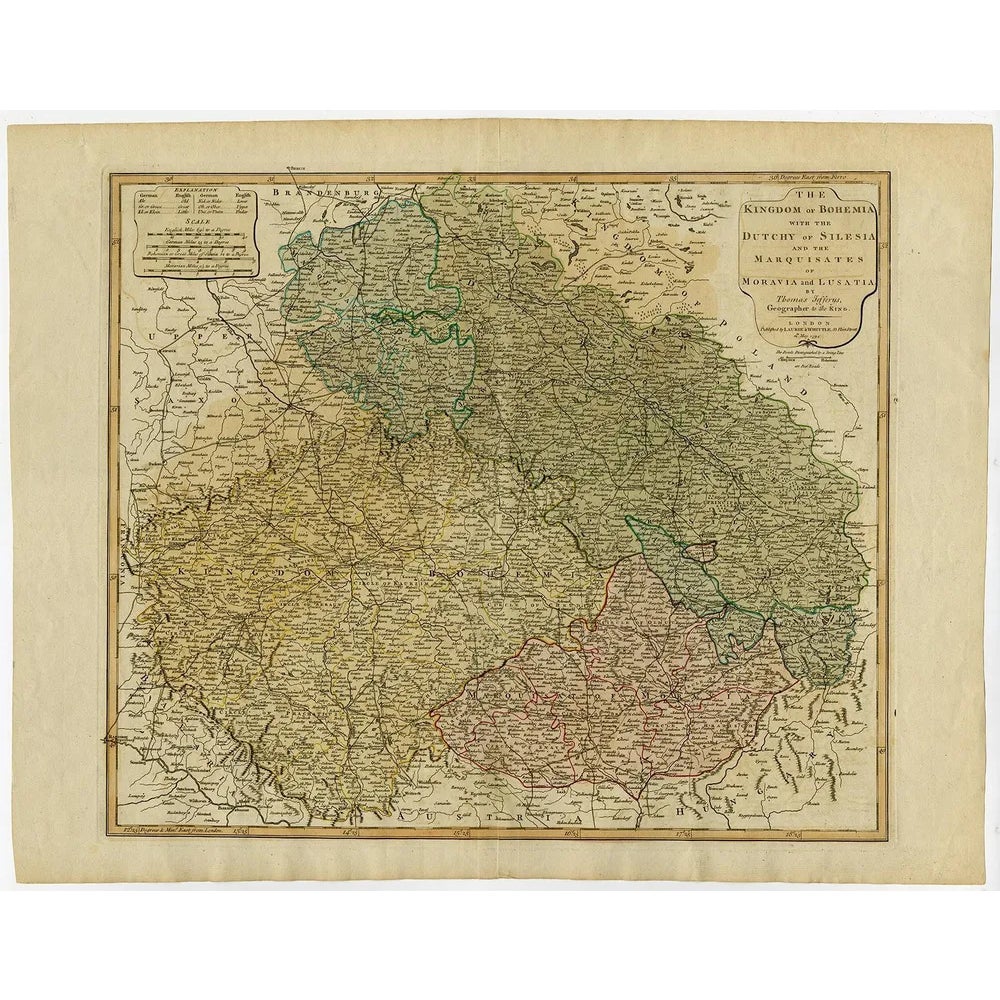 Map of the Kingdom of Bohemia with Silesia, Moravia and Lusatia, 1804 ...