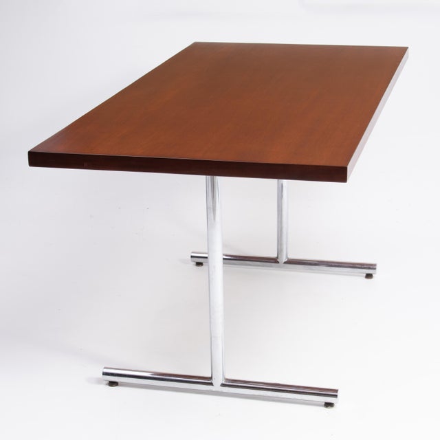 Hans Eichenberg "Omega" Desk Dining Table Stendig Mahogany Chrome ...