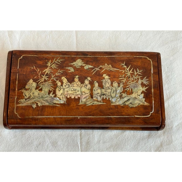 1920s Chinese Inlaid Mother-Of-Pearl Playing Cards Box | Chairish