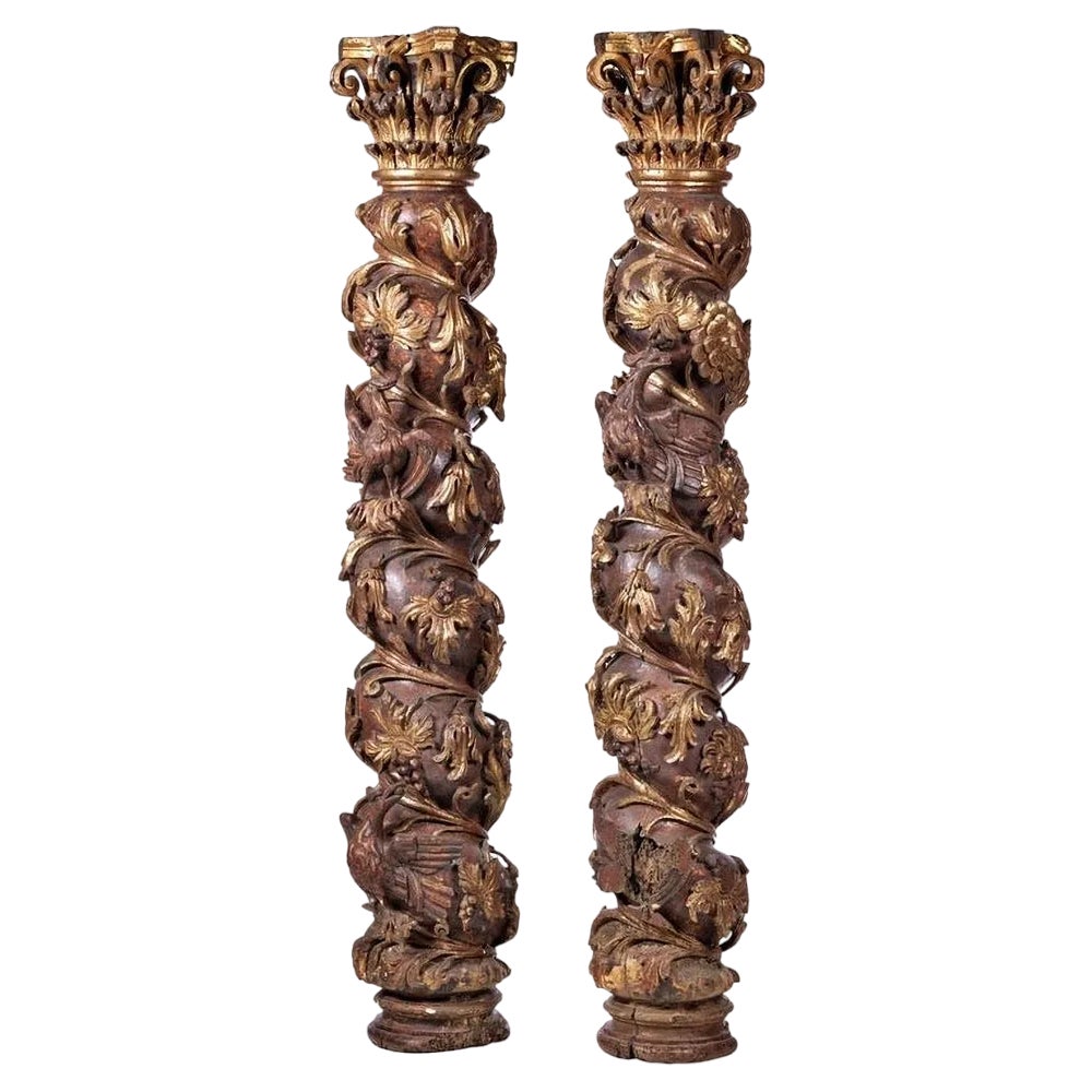 Spanish Spiral Columns, 17th Century, Set of 2 | Chairish