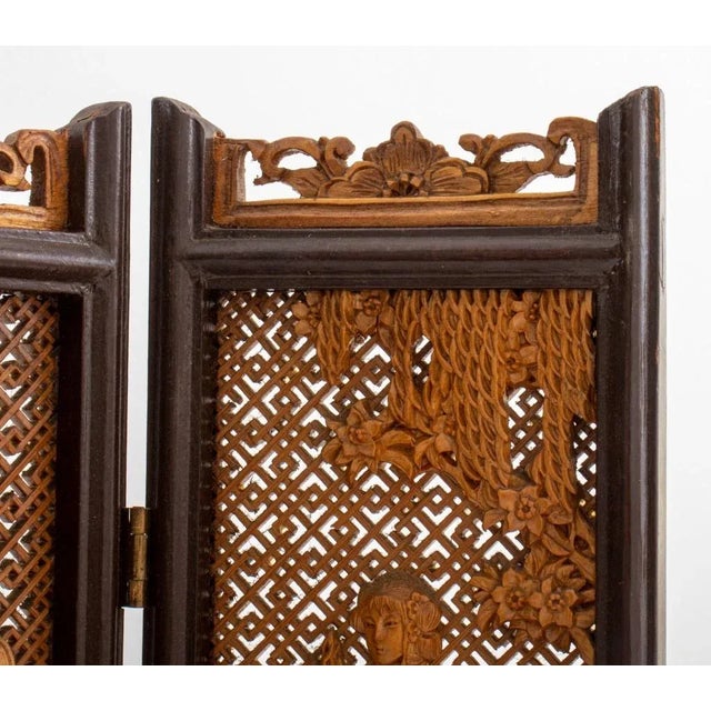 Chinese Six Panel Giltwood Table Screen | Chairish