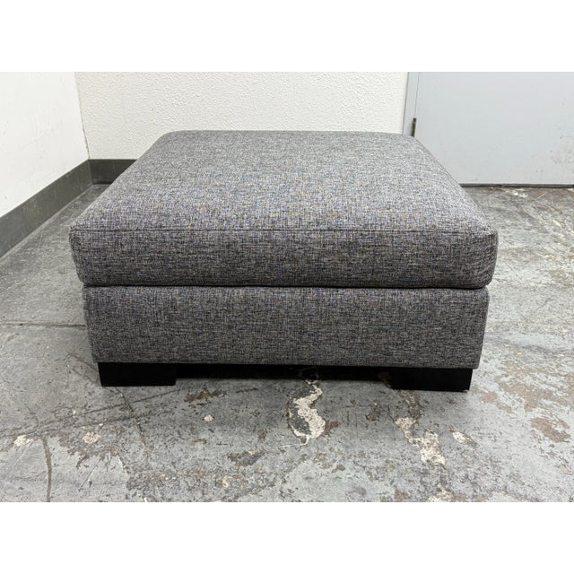 JoyBird Grey Square Ottoman | Chairish