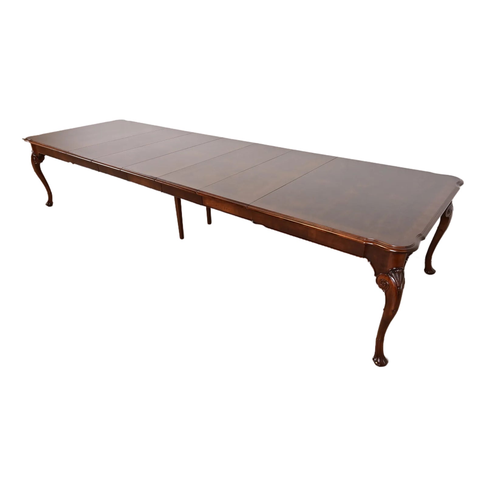 Saybolt Cleland Georgian Burled Walnut Monumental Extension Dining ...