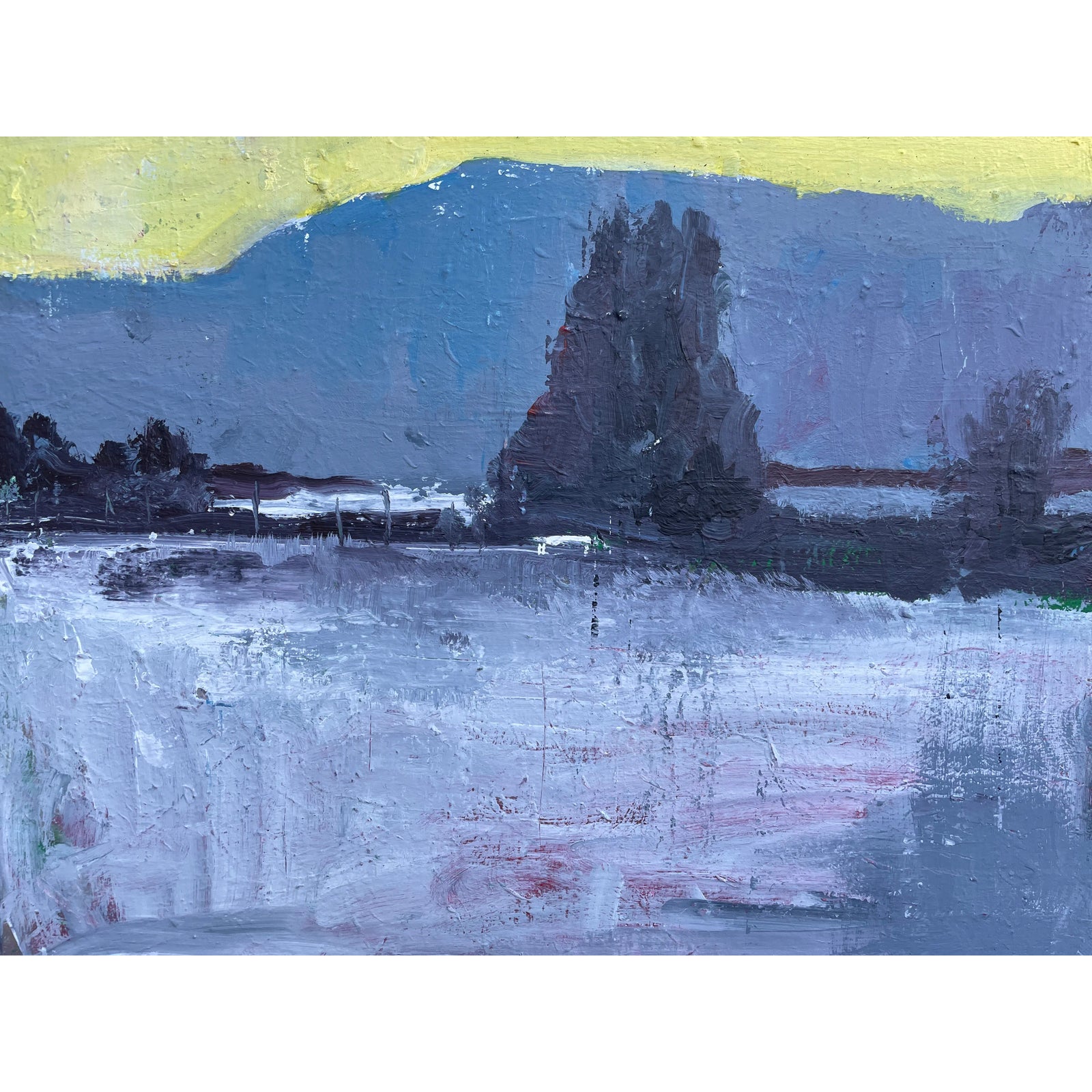 Expressionist Impressionist Winter Landscape Painting | Chairish