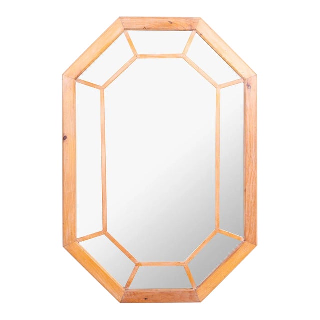 Carvers Guild Scrubbed Pine Octagon Shaped Mirror | Chairish