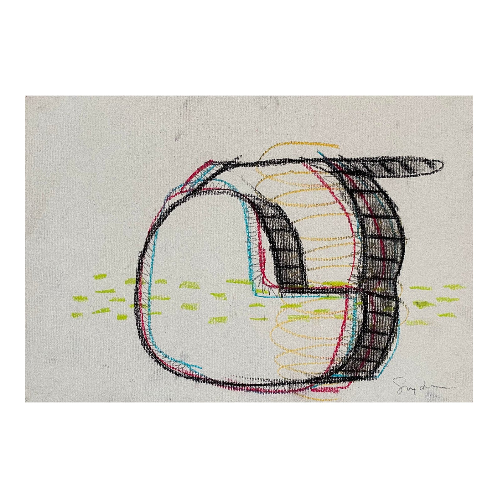 1980s Richard Snyder Abstract Pastel Rawing | Chairish