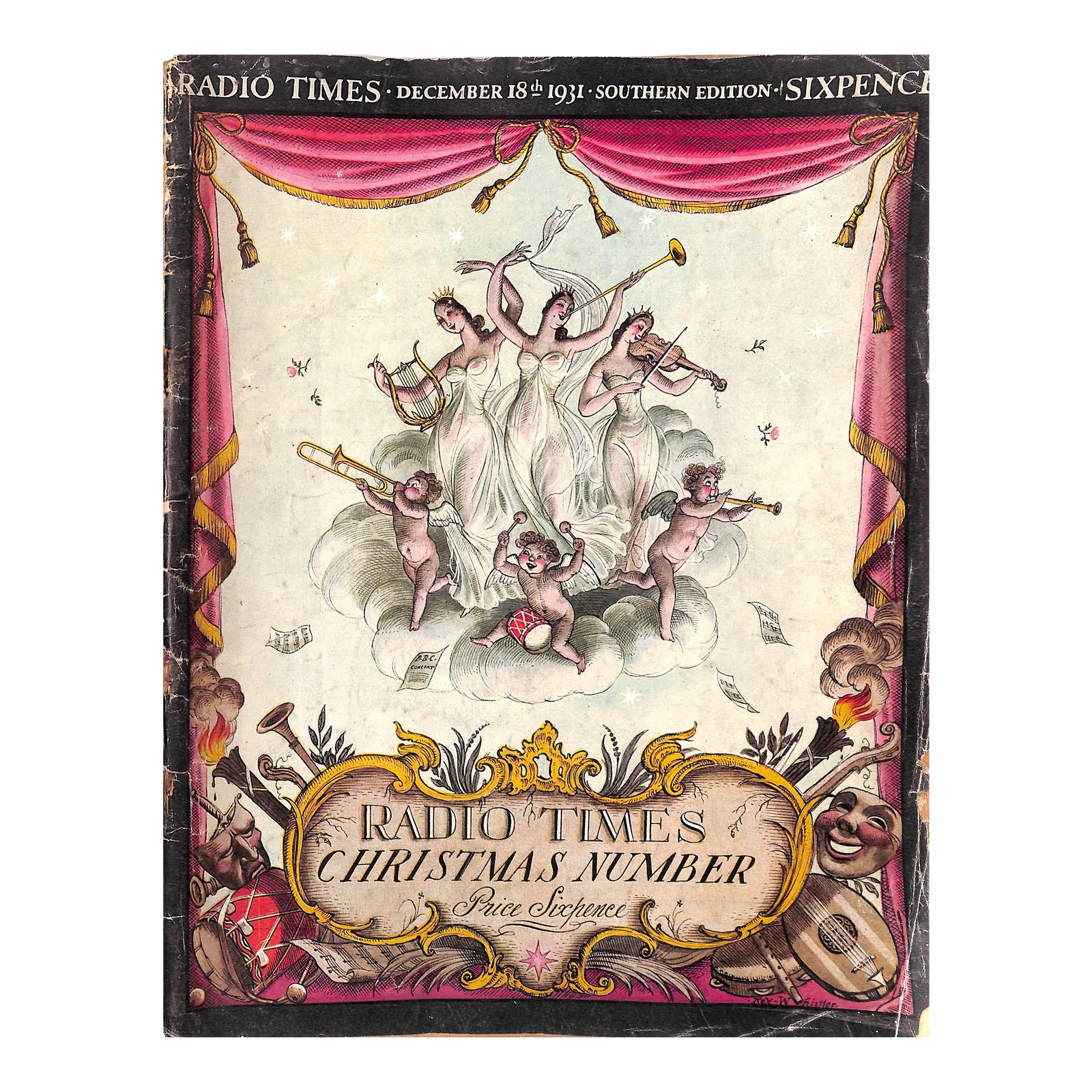 Rex Whistler “Radio Times Christmas Number” December 1931 | Chairish