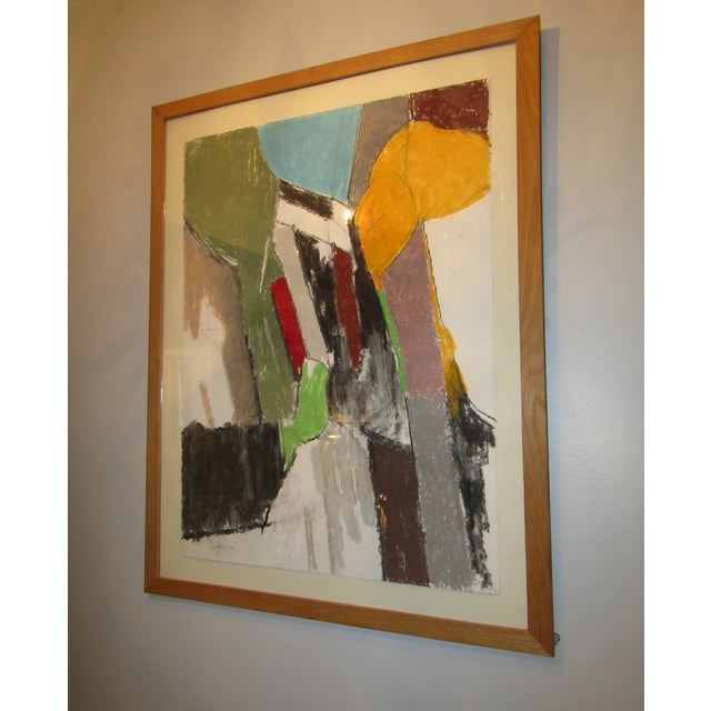 Original Leon Goldin Oil Pastel Abstract Expressionist Painting | Chairish