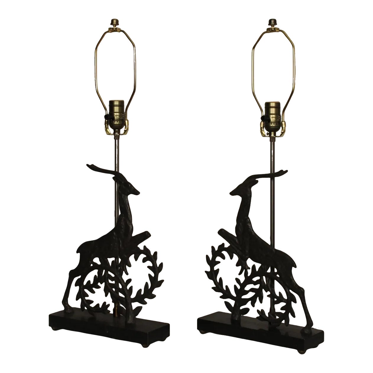 Pair of Early 20th Century Gustave Kaitz Style Lamps | Chairish