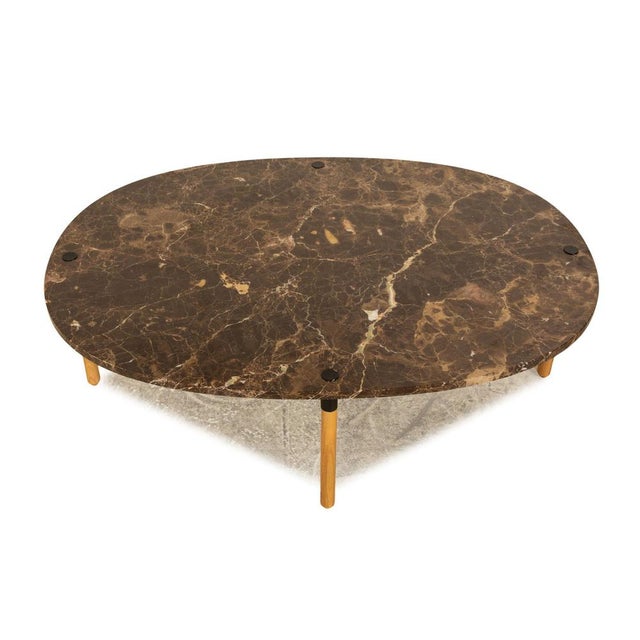 Large Tuk Marble Coffee Table in Dark Brown from Bolia | Chairish