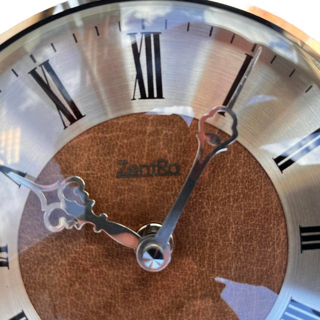 Modernist Wall Clock on a Leather Strap Zentra Junghans, Germany 1970s ...