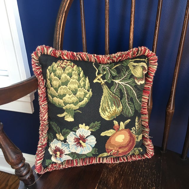 Vintage Vegetable Tapestry Pillow | Chairish
