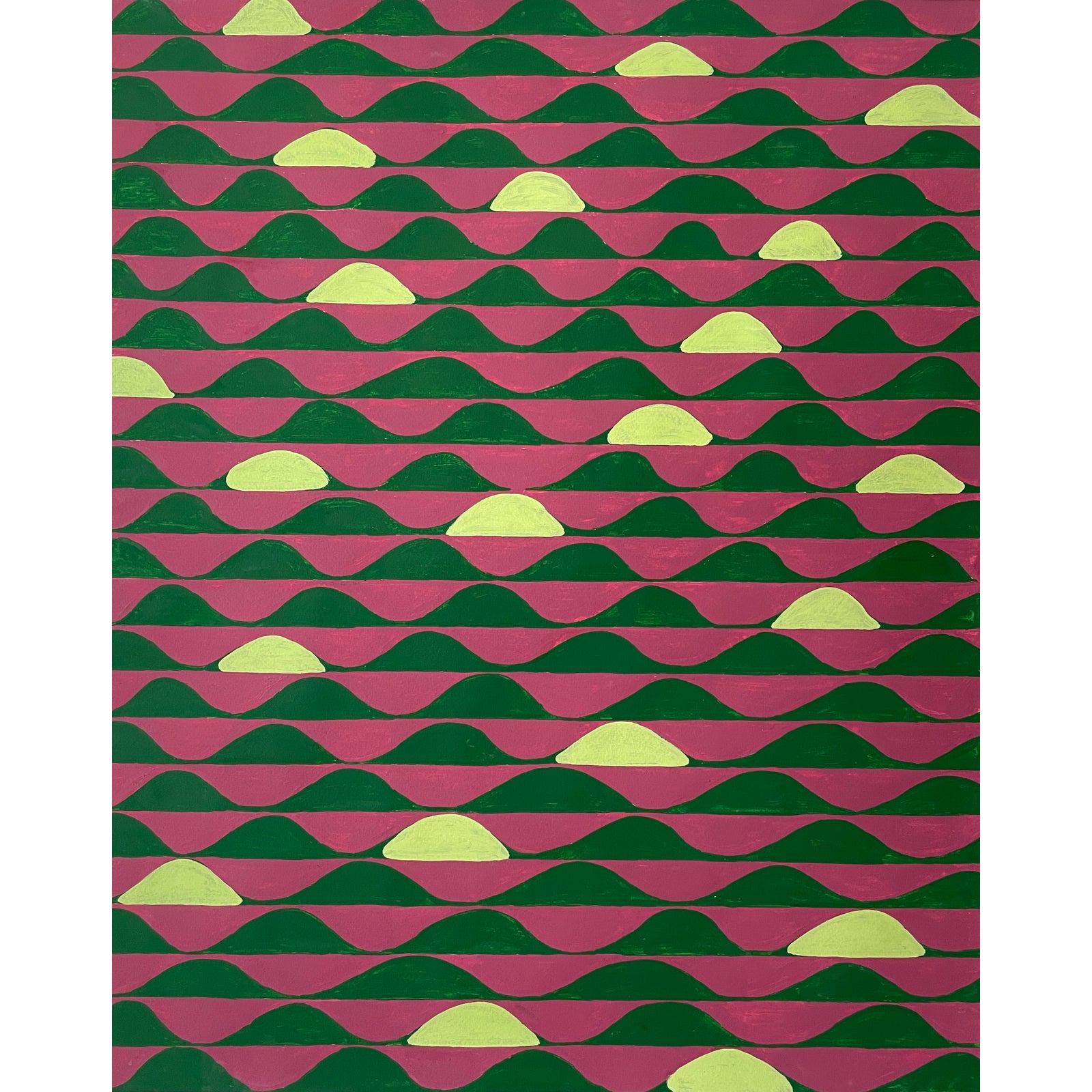 Modern Painting With Green and Mauve Pattern | Chairish