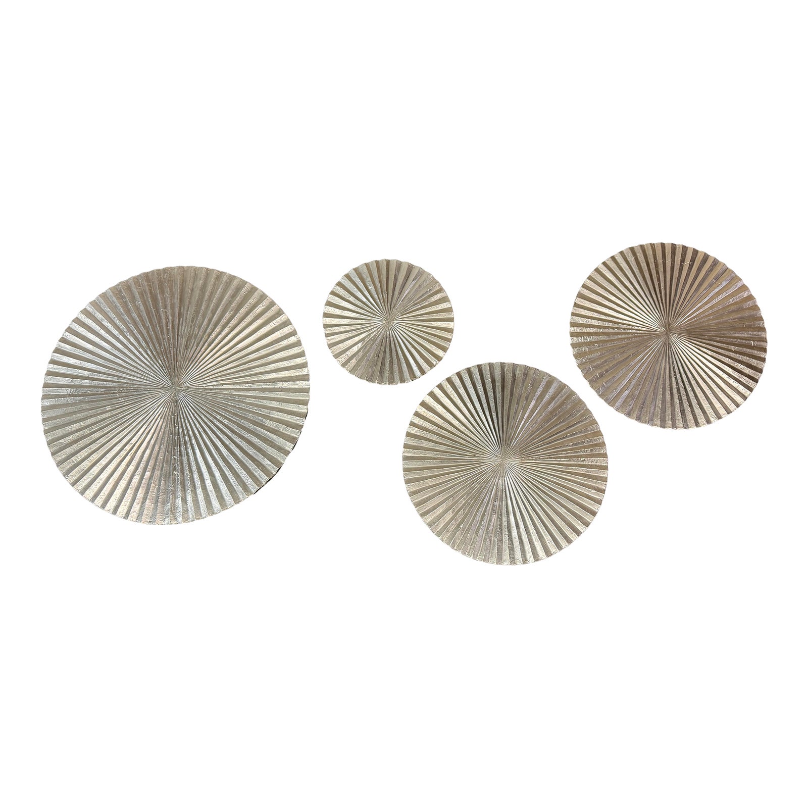 Arteriors Home Modernist Pleated Aluminum Discs, a Set a Four | Chairish