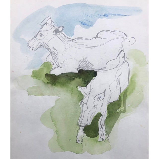 1980s John Reilly Painting of Cows | Chairish